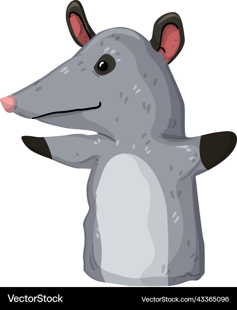 Mole hand puppet cartoon Royalty Free Vector Image