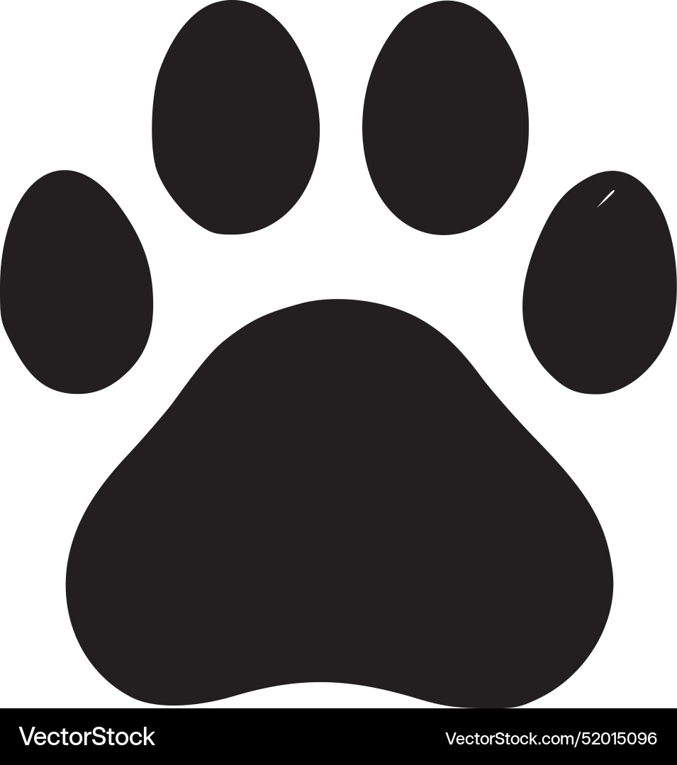 Paw - minimalist and flat logo Royalty Free Vector Image