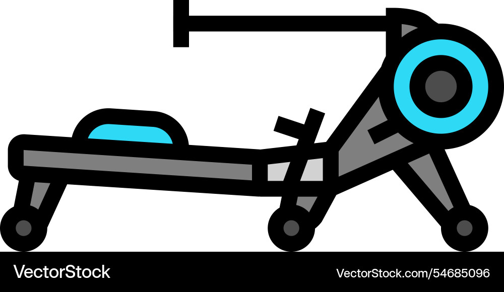 Rowing machine fitness tool color icon Royalty Free Vector