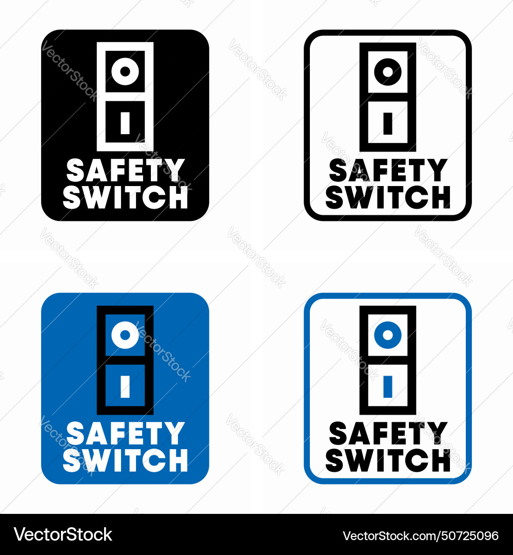 Safety switch information sign Royalty Free Vector Image