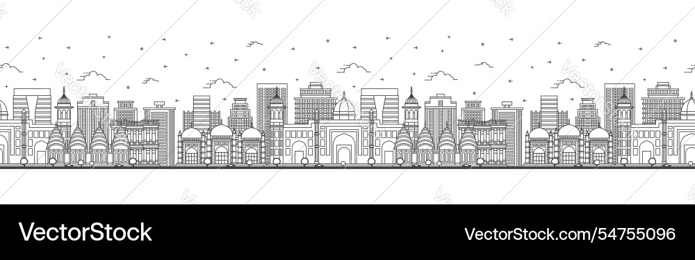 Seamless pattern with outline dhaka bangladesh Vector Image