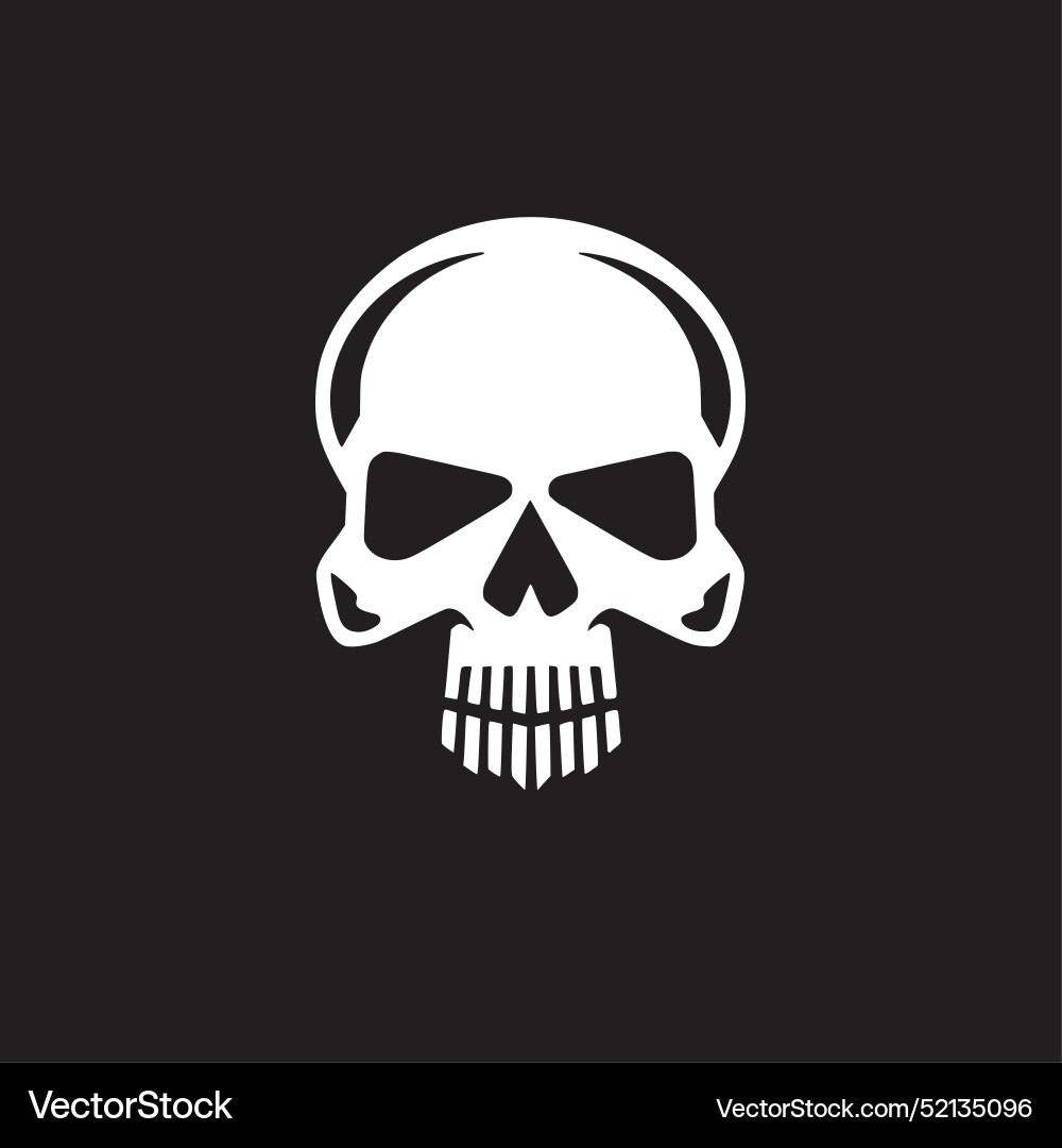 Skull - minimalist and flat logo Royalty Free Vector Image