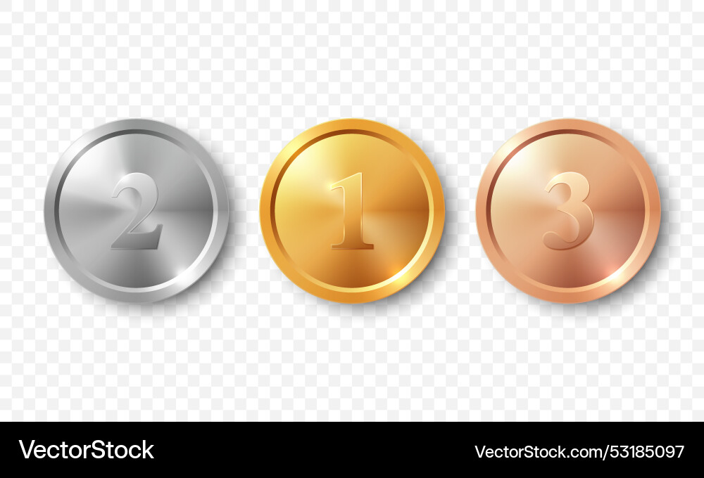 3d realistic blank golden silver Royalty Free Vector Image