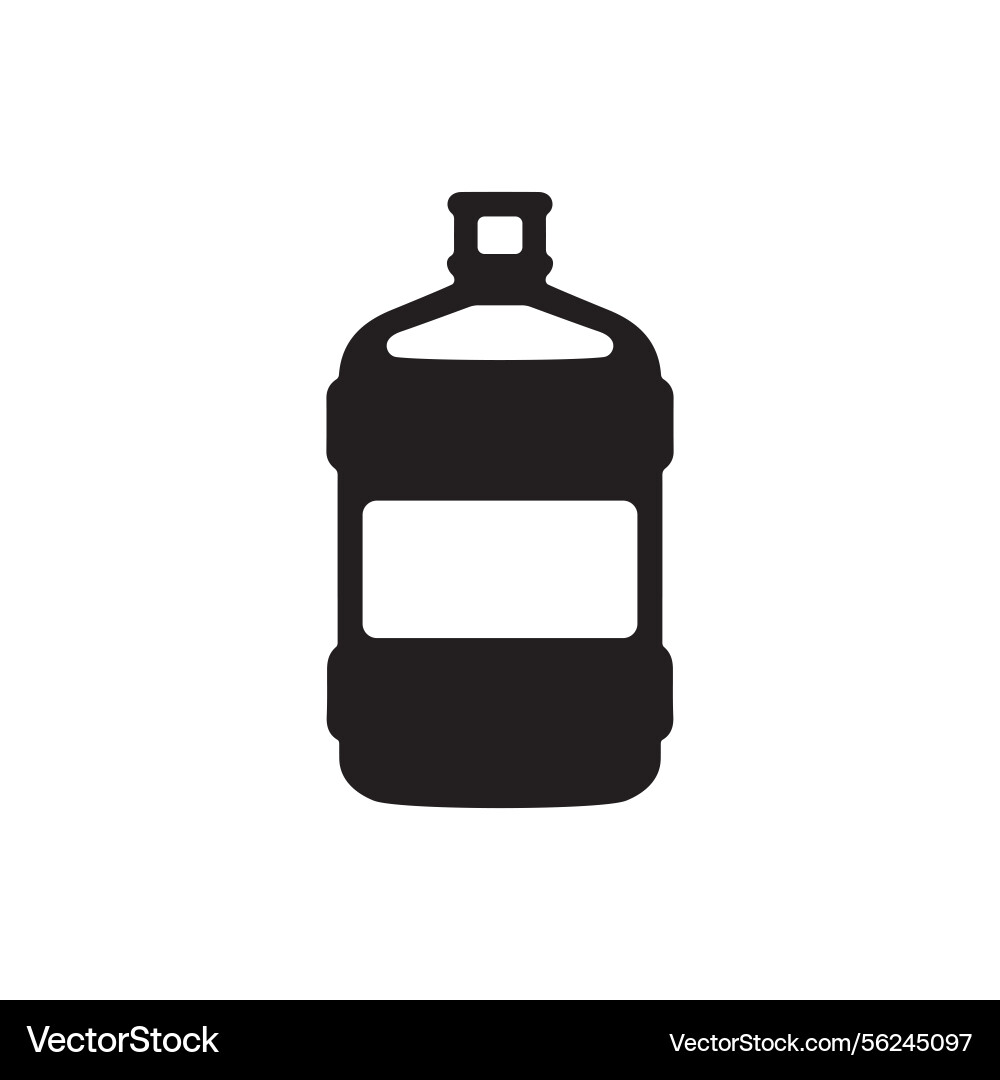 Clean water storage gallon container silhouette Vector Image