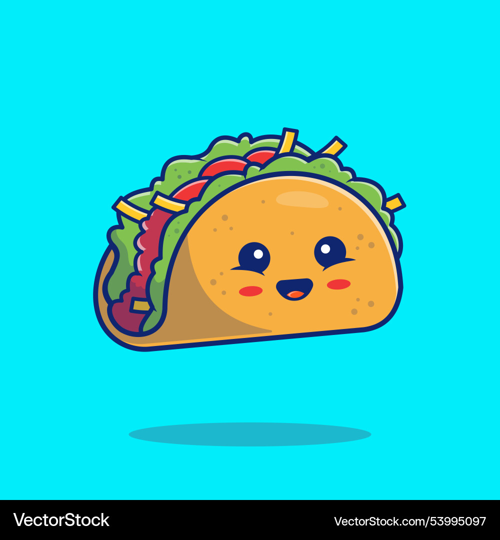 Cute taco cartoon Royalty Free Vector Image - VectorStock