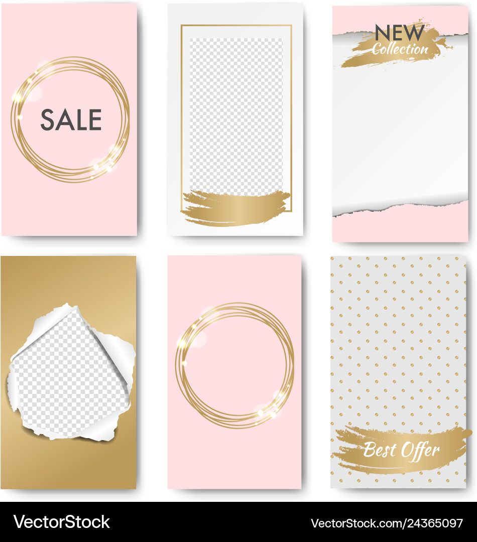 Editable stories template isolated Royalty Free Vector Image