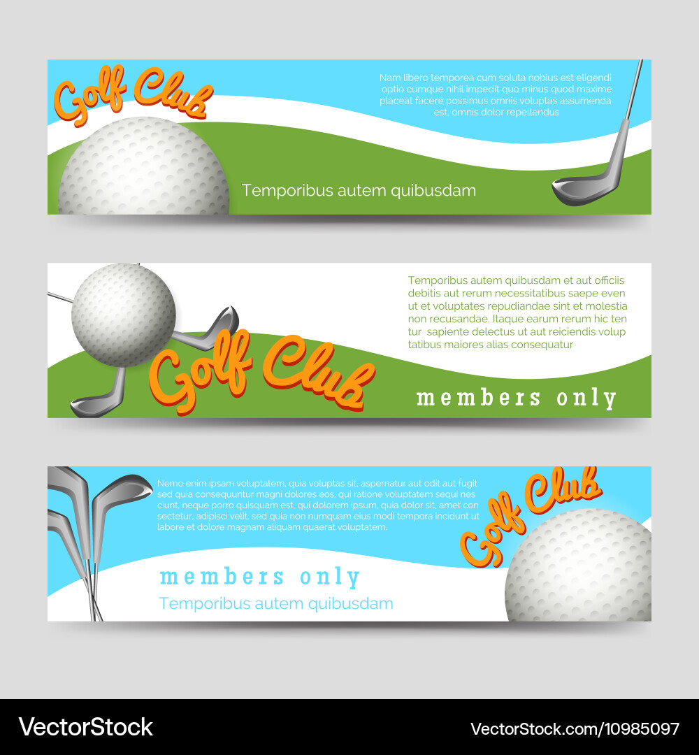 Golf club banners template Royalty Free Vector Image