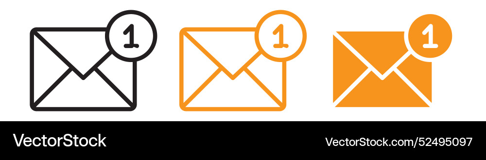 Mail message icon set communication Royalty Free Vector