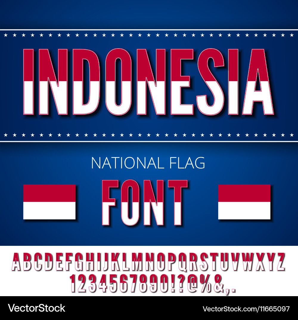 National flag font Royalty Free Vector Image - VectorStock