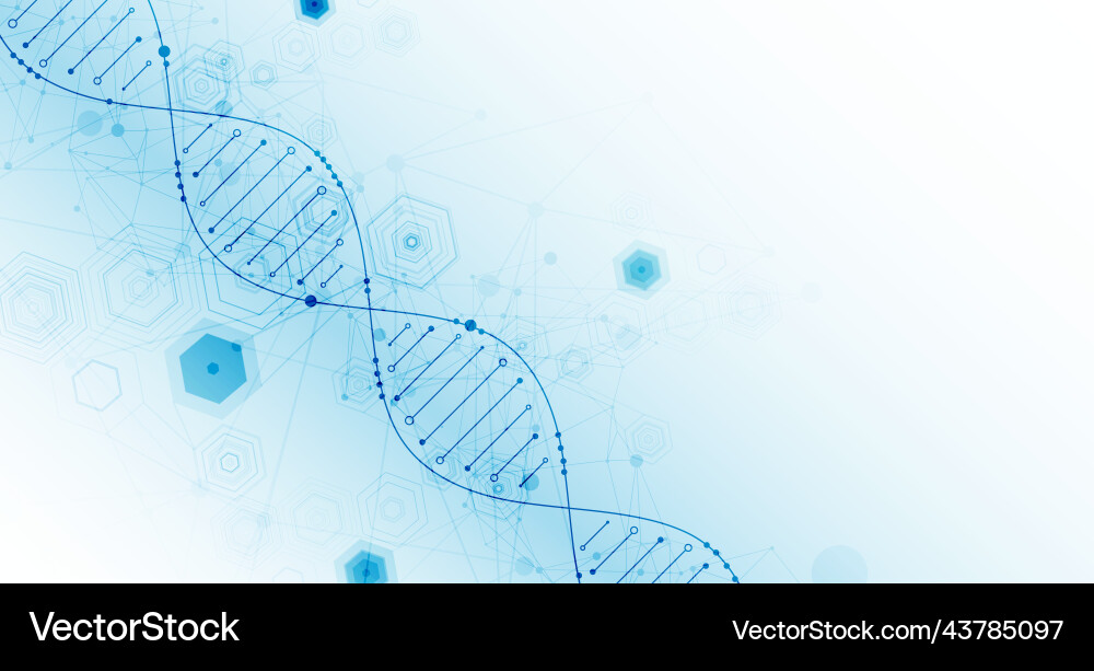 Science template abstract background with a dna Vector Image