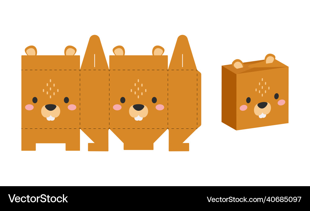 Einfache Verpackung favor box beaver design Vektorbild