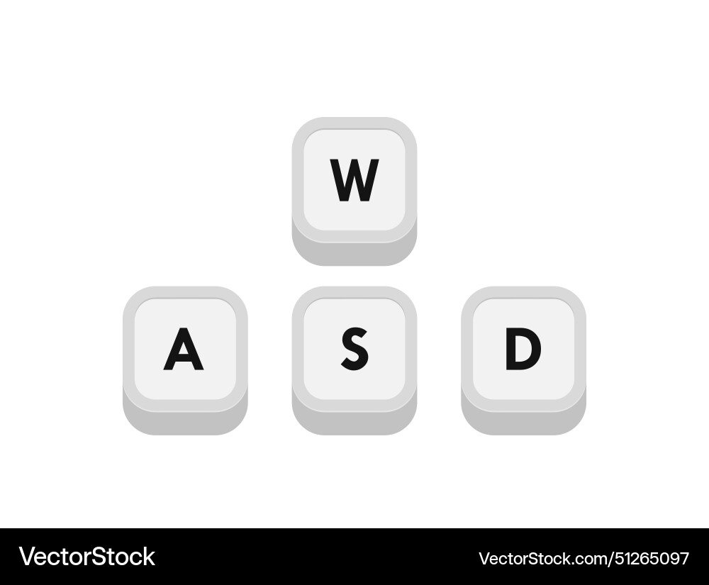 Wasd computer keyboard buttons hotkeys Royalty Free Vector Wasd computer keyboard buttons hotkeys Royalty Free Vector