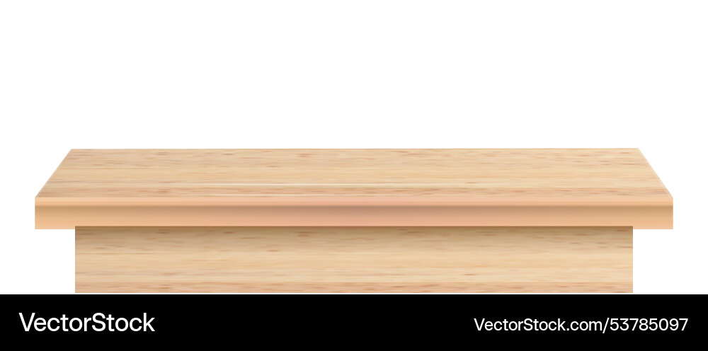 Wood table perspective view kitchen top made Vector Image