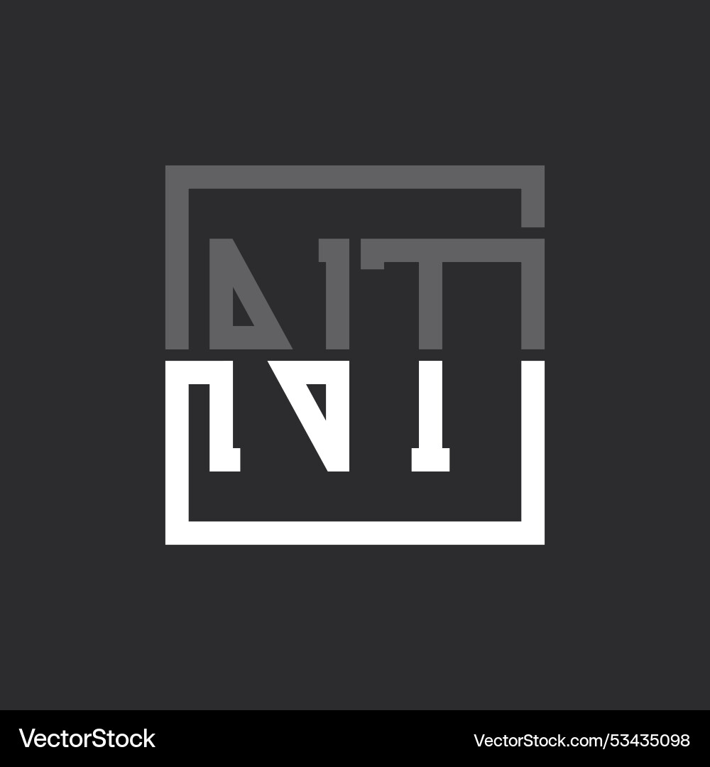 Creative modern minimalist nt letter logo design Vector Image