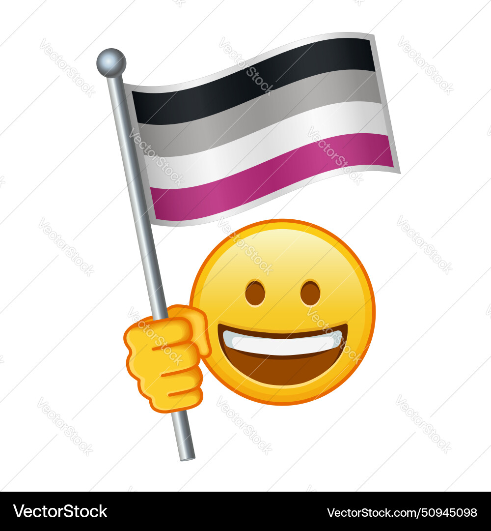 Emoji With Asexual Pride Flag Large Size Vector Image