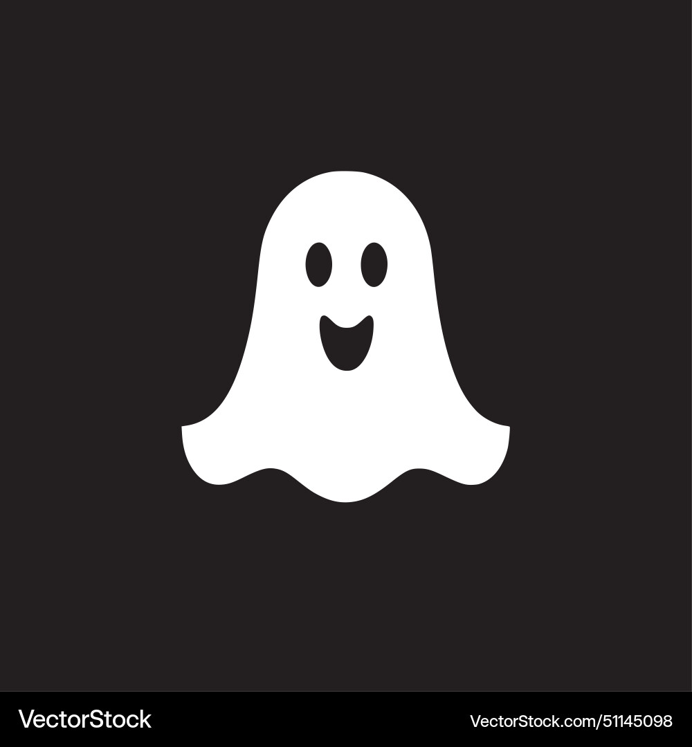 Ghost - minimalist and flat logo Royalty Free Vector Image