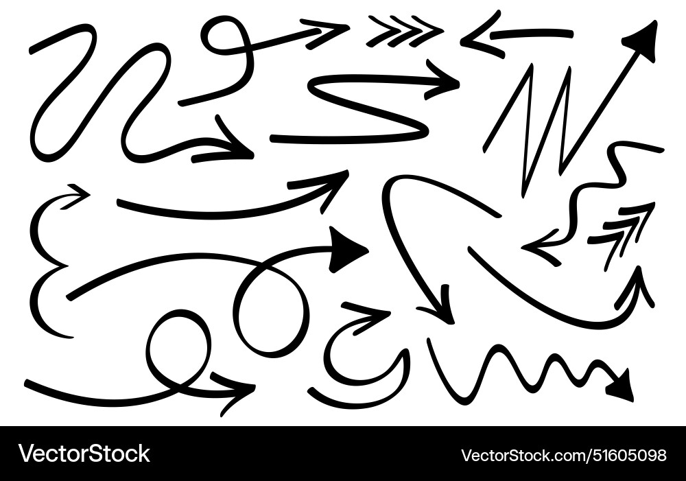 Hand-drawn arrow collection Royalty Free Vector Image