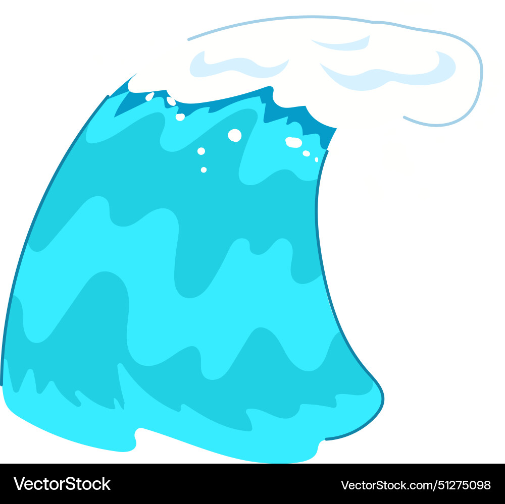 Nature ocean waves cartoon Royalty Free Vector Image