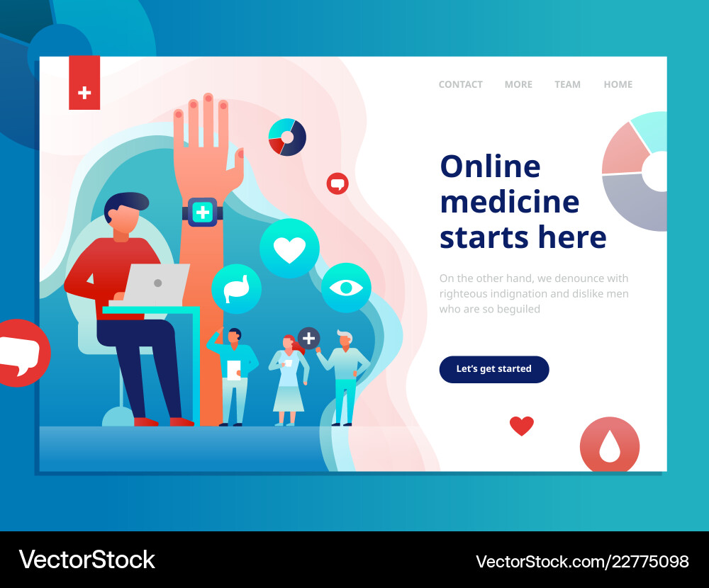 Online medicine web page Royalty Free Vector Image