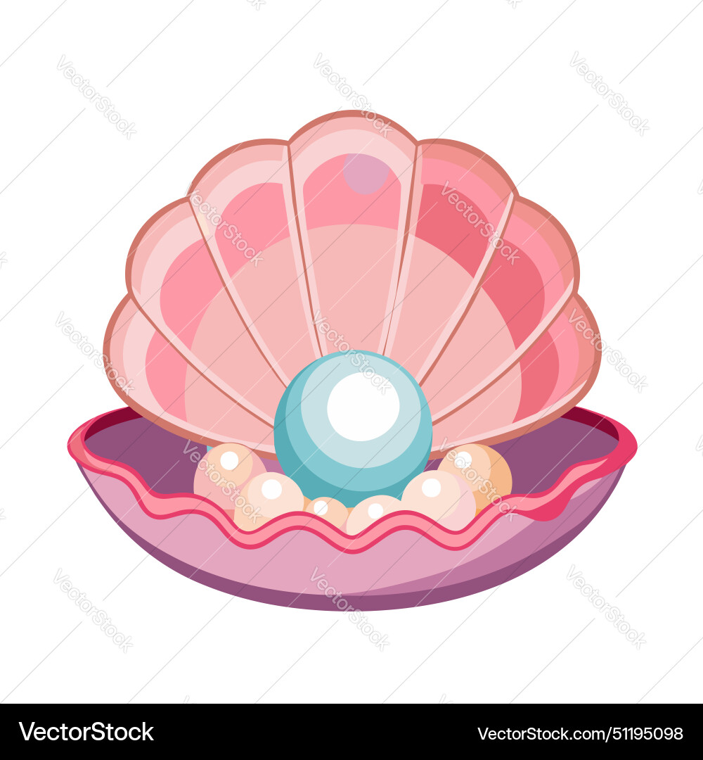 Open pearl shell close up Royalty Free Vector Image