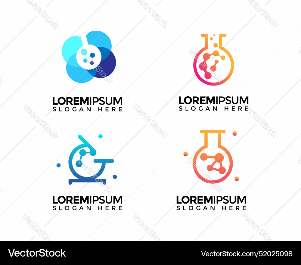 Set of technology and science logo design Vector Image