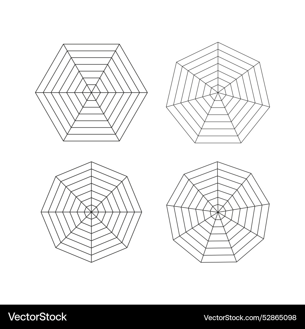 Spider mesh polygon graphs Royalty Free Vector Image