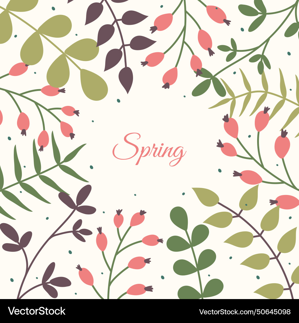Spring floral square background or posters social Vector Image