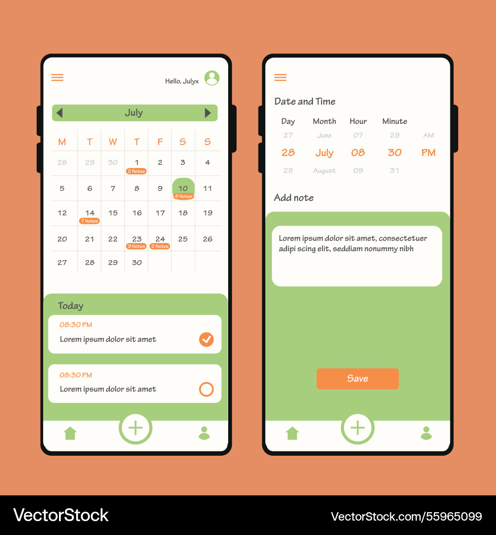 App note work job design mobile design illu Vector Image