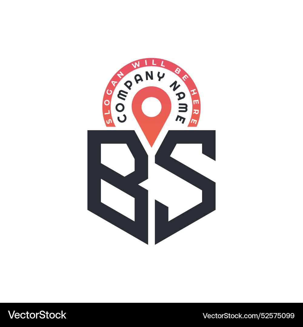 Bs location logo design for human resources Vector Image