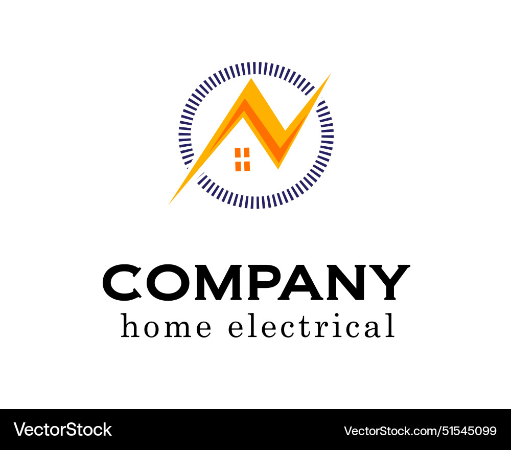 Creative home electrical logo Royalty Free Vector Image