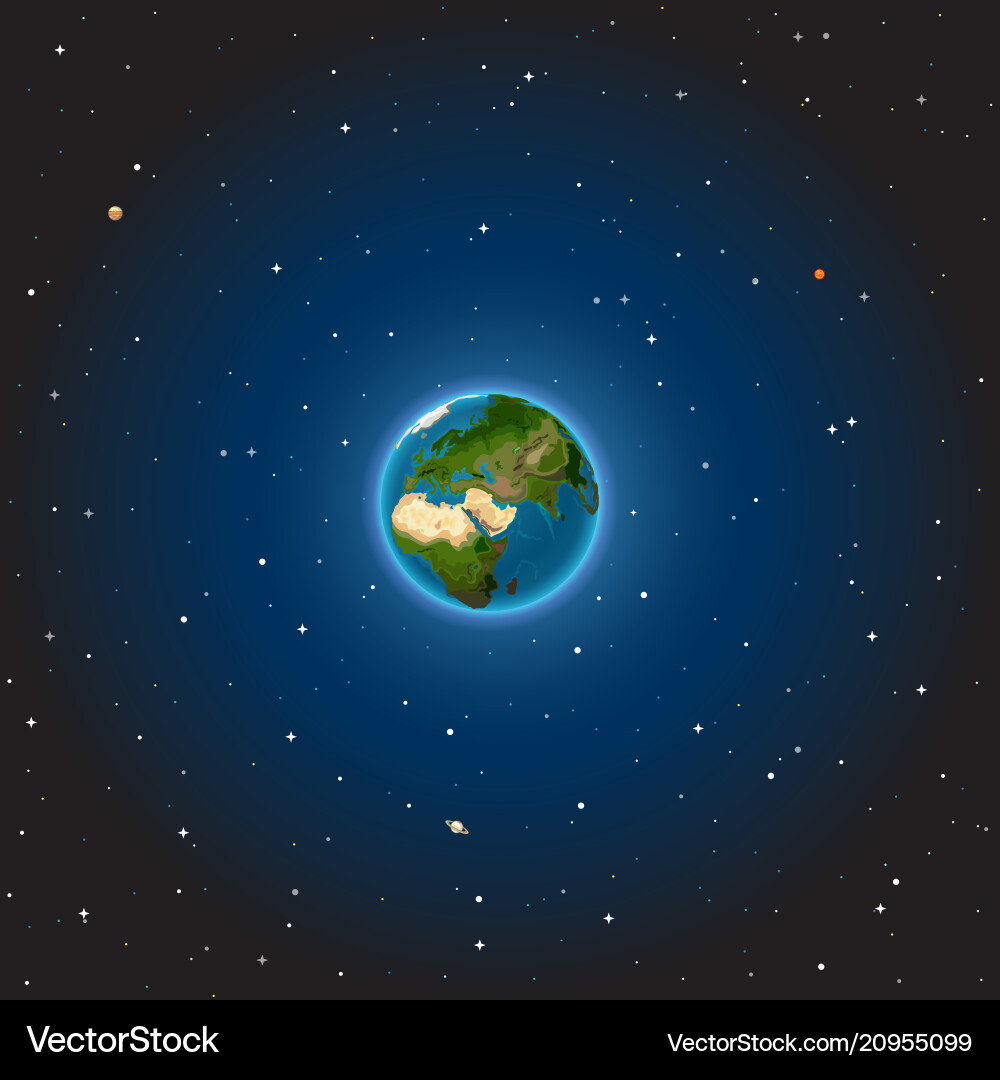 Earth on space Royalty Free Vector Image - VectorStock