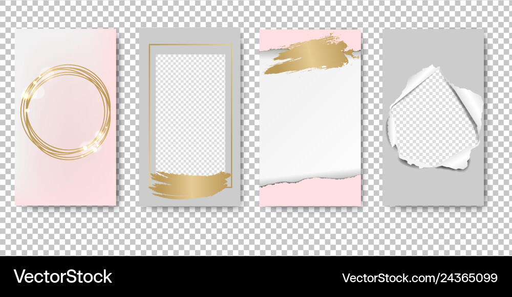 Editable stories template isolated transparent Vector Image