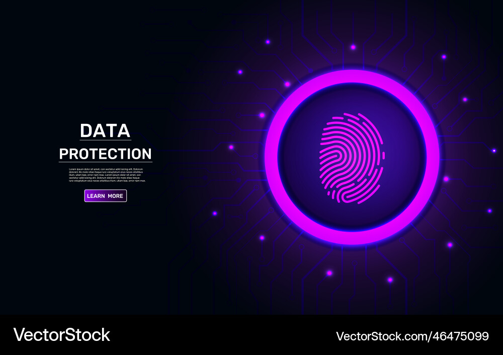 Fingerprint safety technology cyber security Vector Image