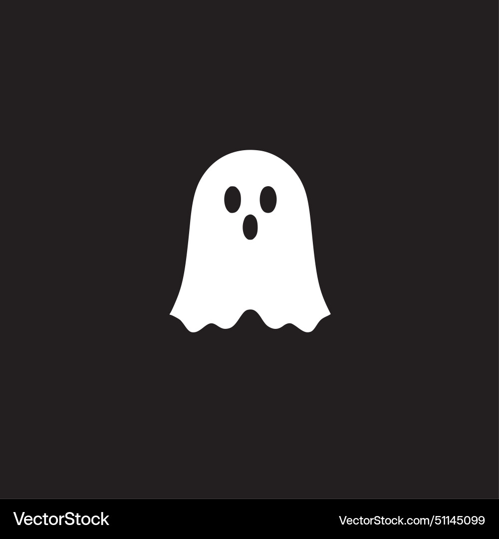 Ghost - minimalist and flat logo Royalty Free Vector Image
