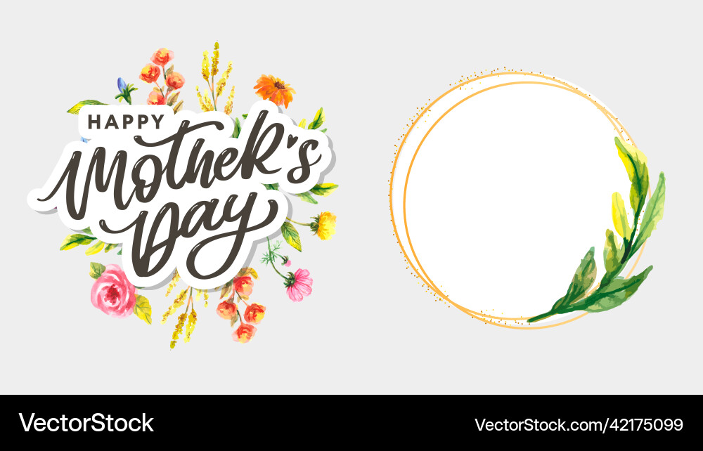 Happy mothers day lettering handmade calligraphy Vector Image