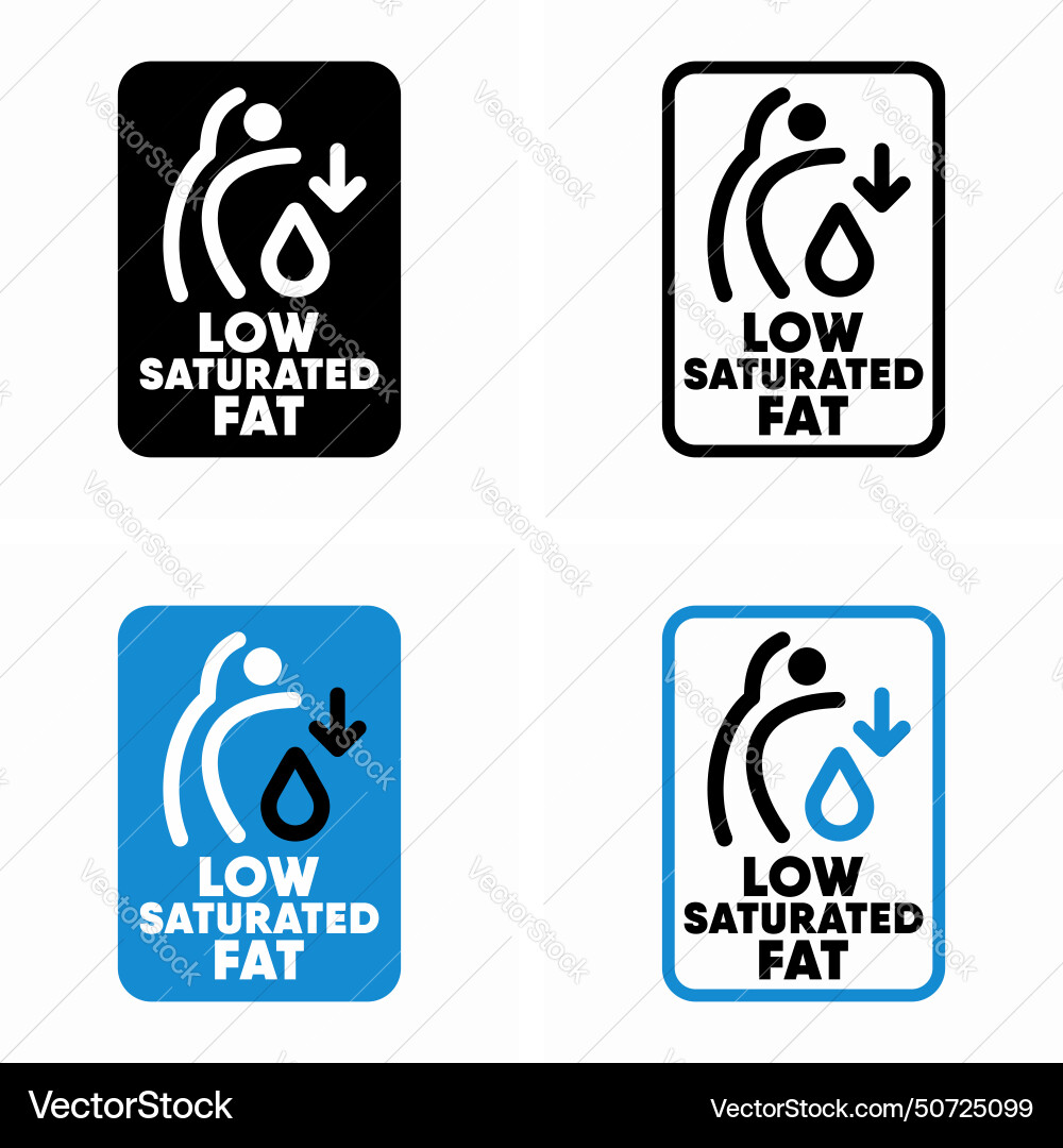 Low Saturated Fat Information Sign Royalty Free Vector Image