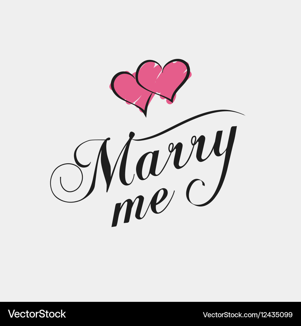 Marry me calligraphy card Royalty Free Vector Image