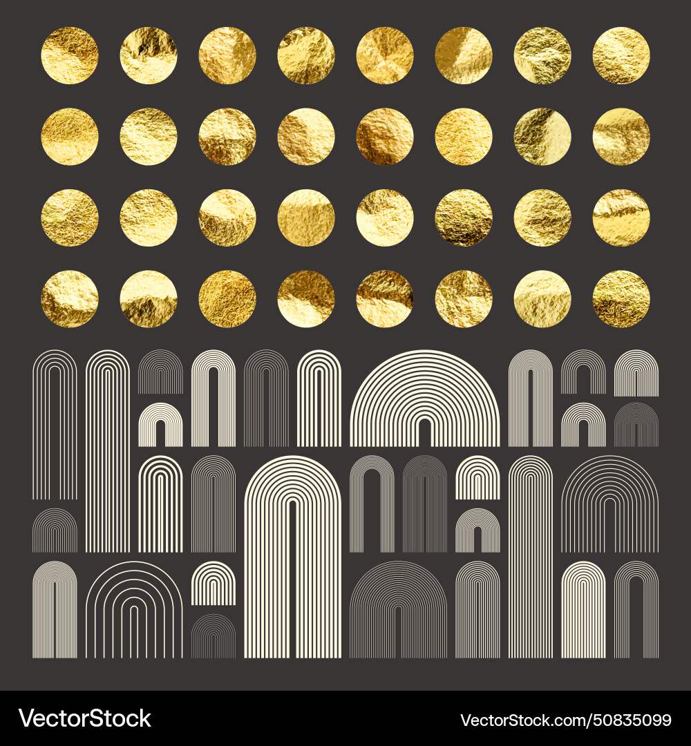 Mid century arch elements modern geometric shapes Vector Image