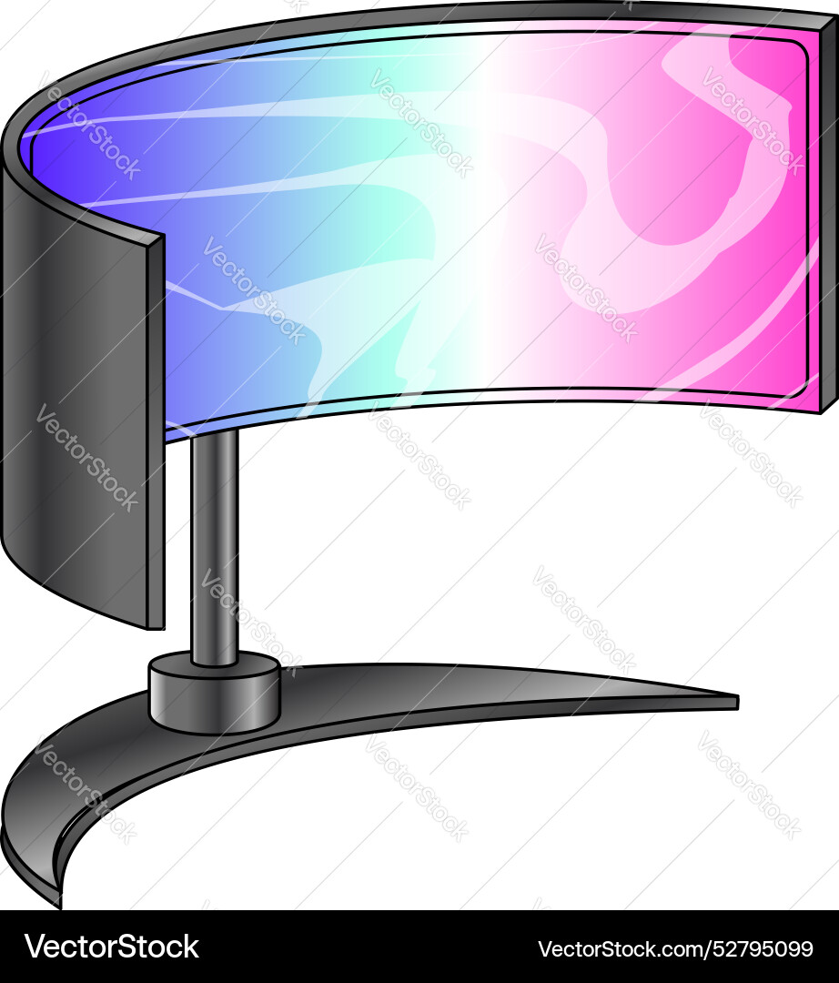 Modern curved ultrawide computer monitor Vector Image