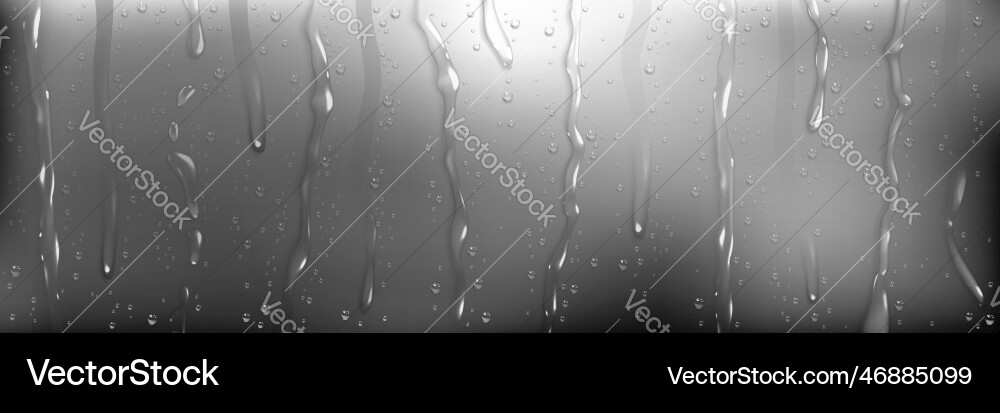 Rain water drops on wet window glass Royalty Free Vector