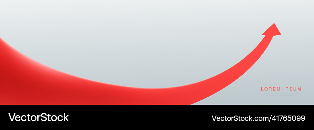 Red arrow line goes up direction icon sign Vector Image