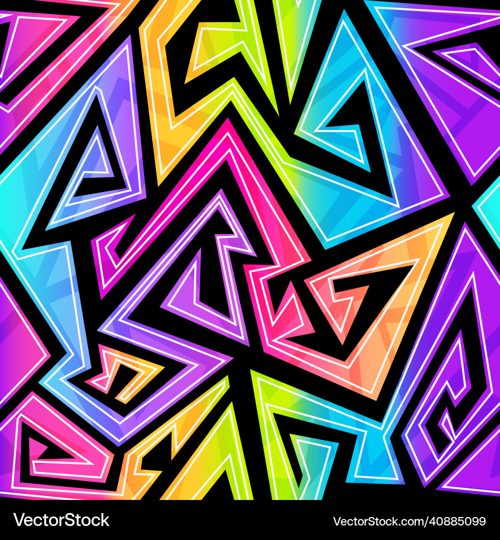 Vibrant Geometric Rainbow Pattern Royalty Free Vector Image