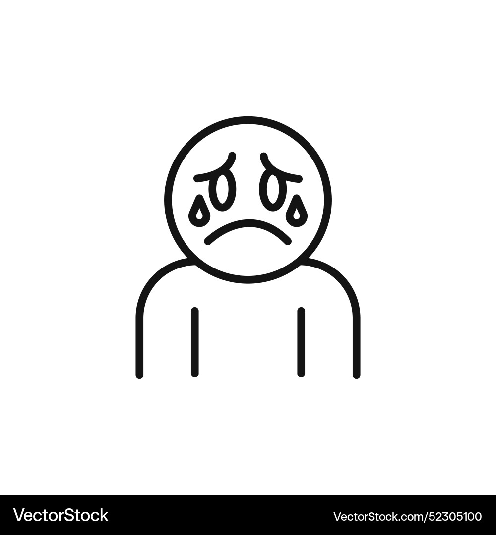 Depression icon outline collection in black Vector Image