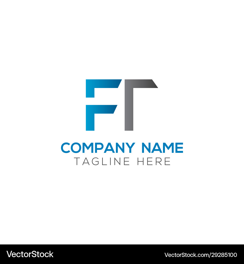 FT Initial Logo Template - Creative Alphabet Vector Image