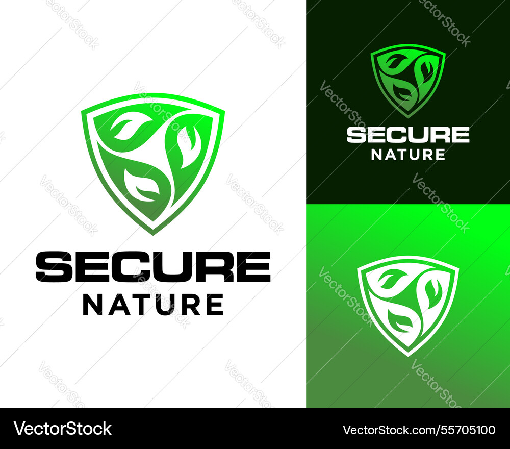 Nature shield logo Royalty Free Vector Image - VectorStock