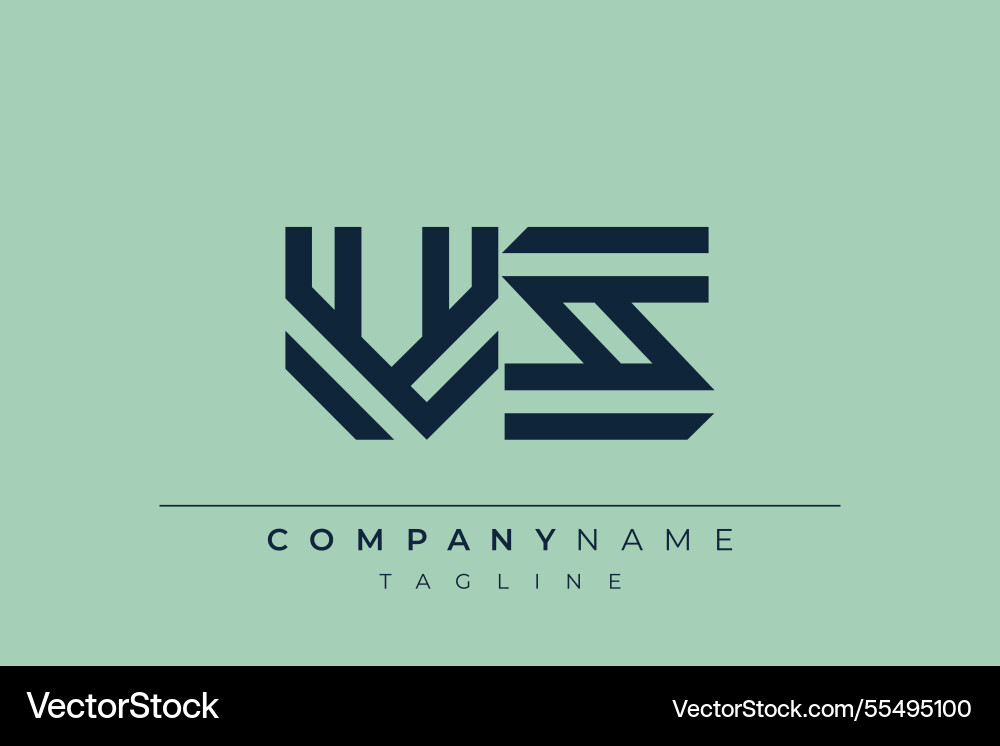 Vs minimal line logo Royalty Free Vector Image