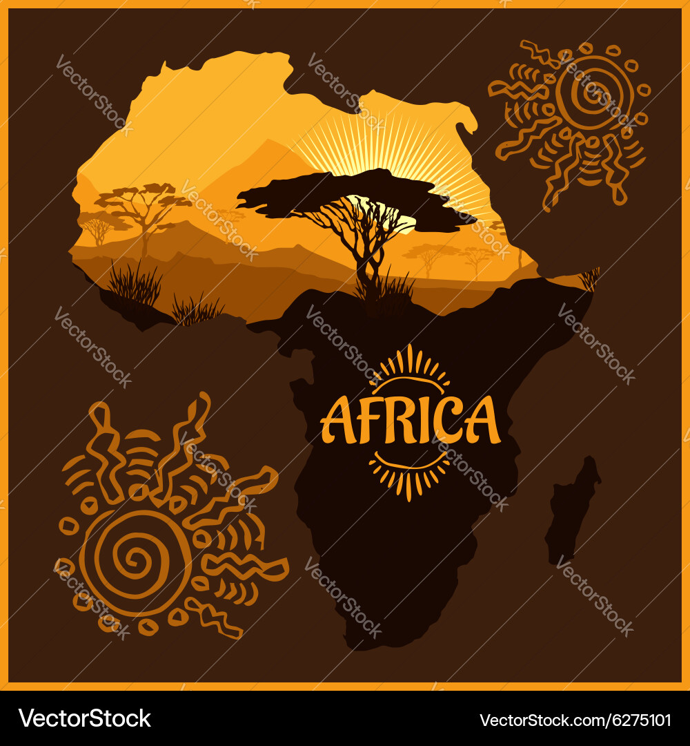Africa - poster Royalty Free Vector Image - VectorStock
