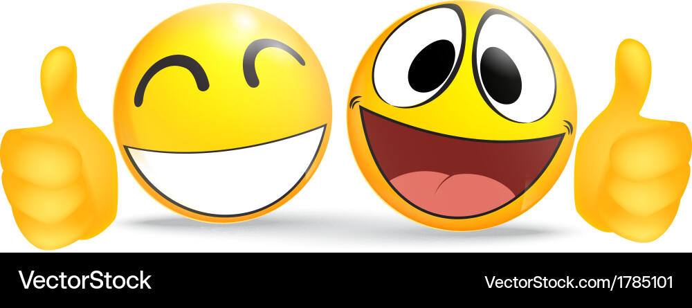 Emoticon with thumb business commerce concept Vector Image