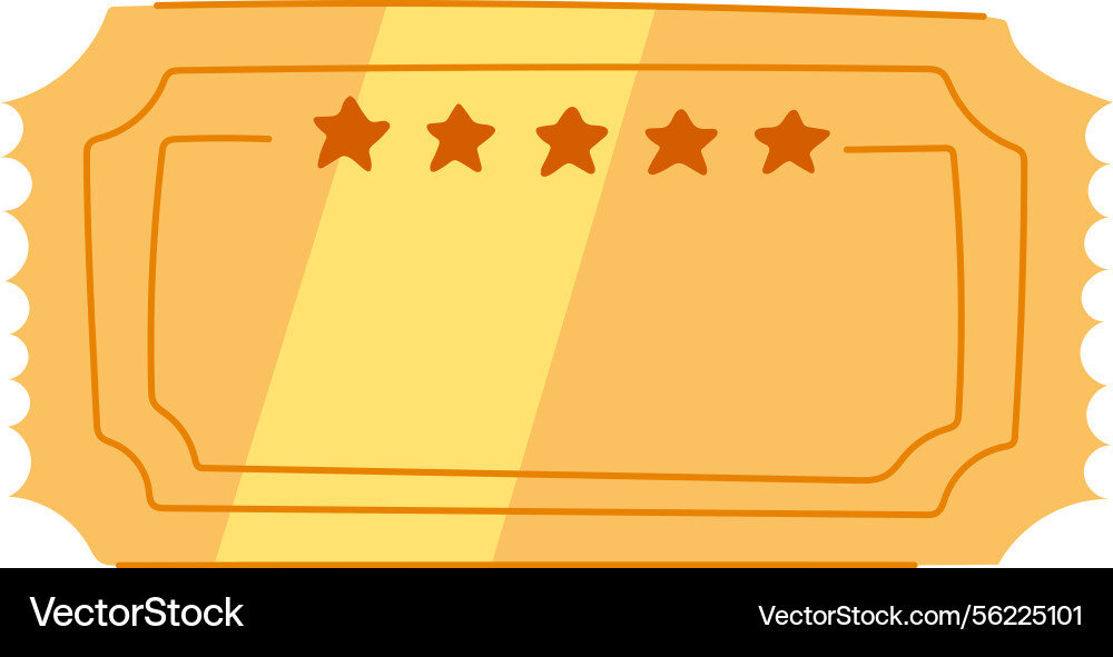 Entry golden ticket cartoon Royalty Free Vector Image