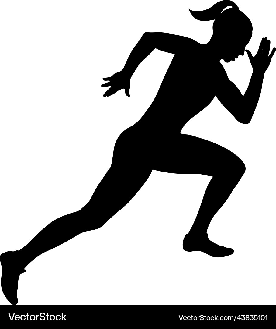 Female sprinter running Royalty Free Vector Image